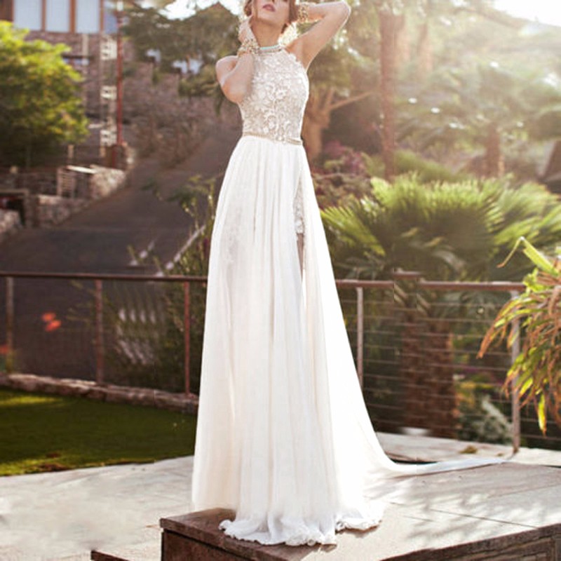 Zanzea Sexy Lace Long Chiffon Evening Formal Prom Party Gown Cocktail