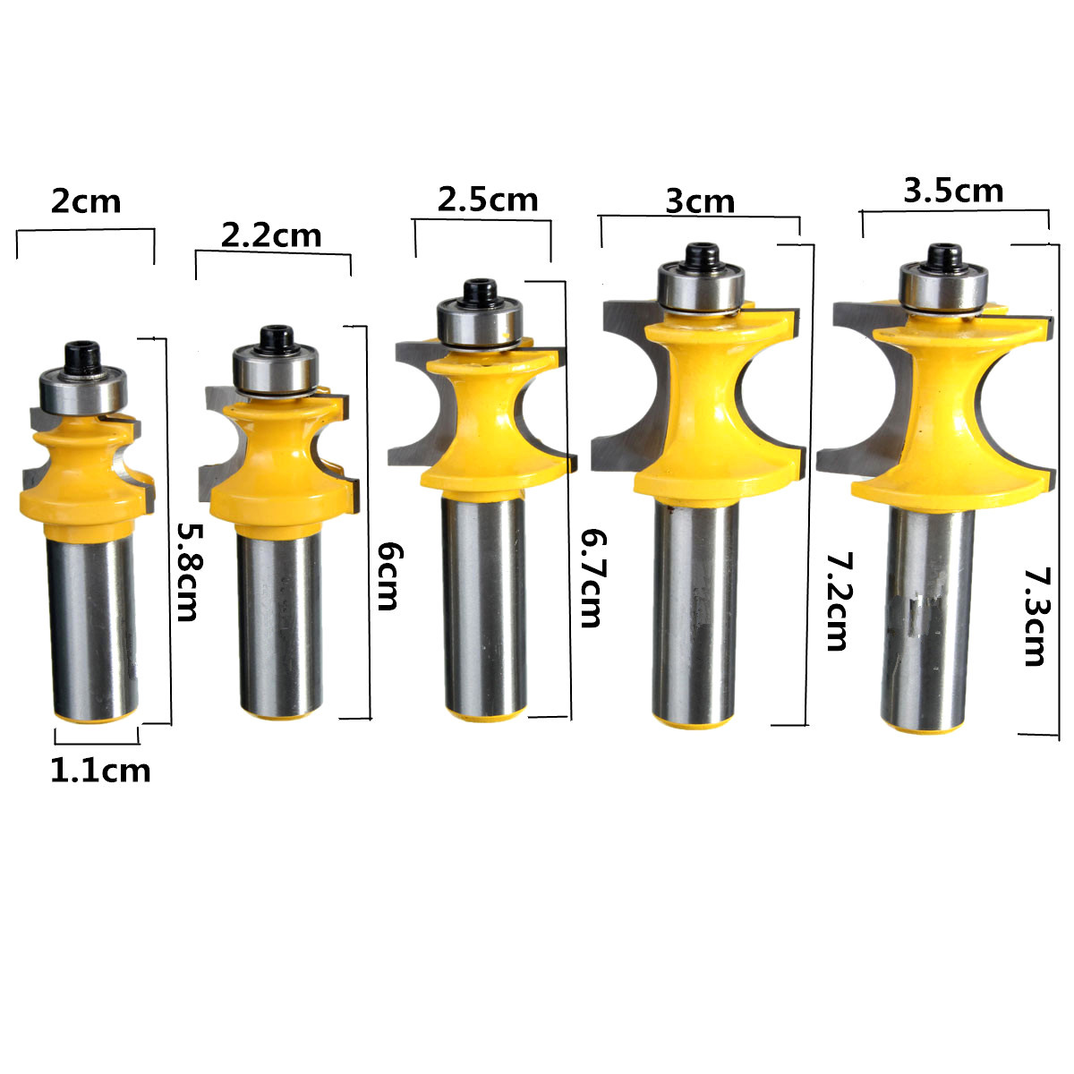 5Pcs 1/2'' Fraise Tenon Défonceuse Bois Demi-rond Couteau - Achat / Vente défonceuse 5Pcs 1/2 ...