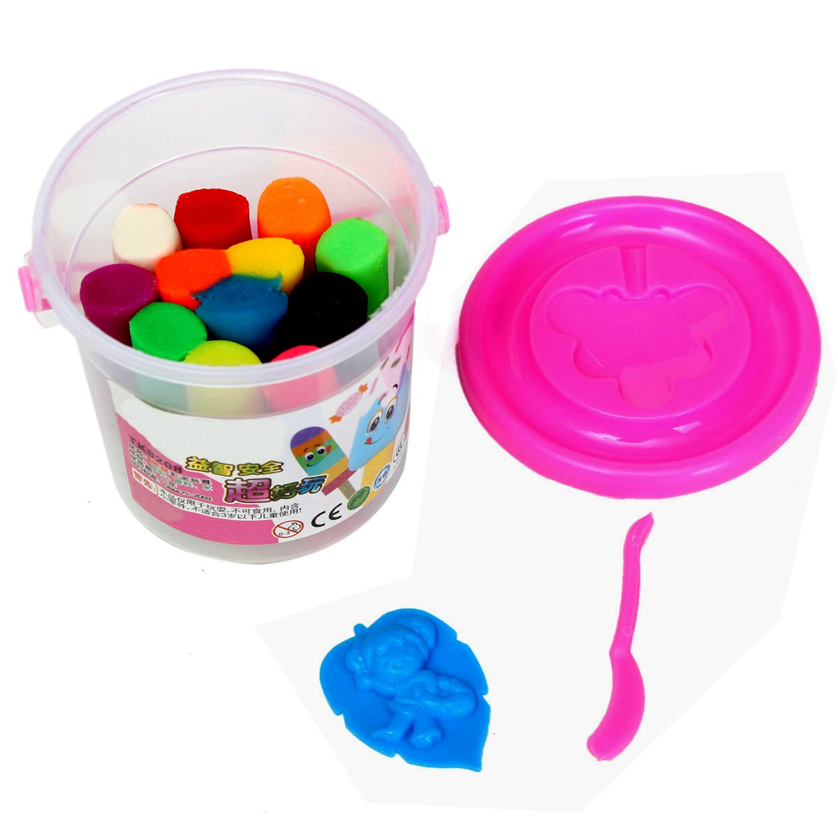12 Colorful Plasticine Modeling Clay Mud Set Kids DIY Craft Toy Bucket ...