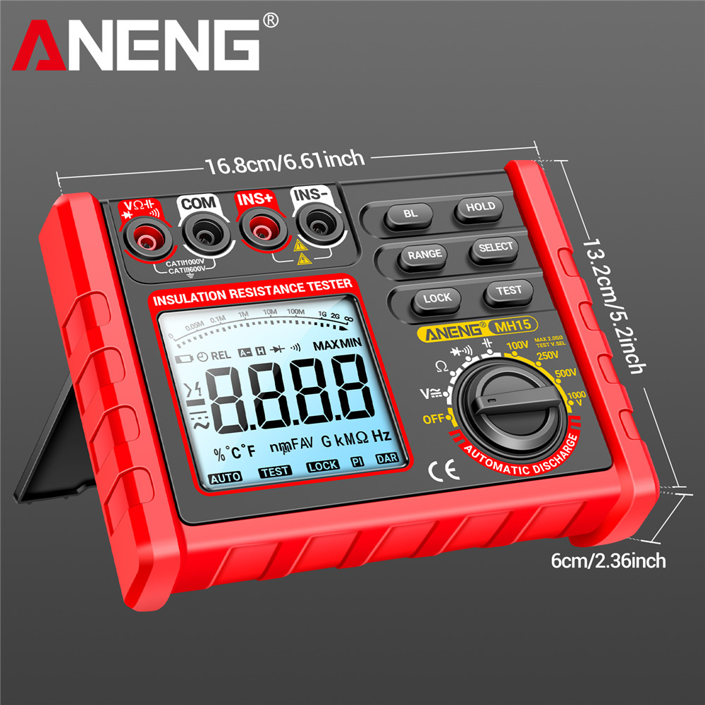 ANENG MH15 Insulation Resistance Tester Digital Megohmmeter AC/DC ...