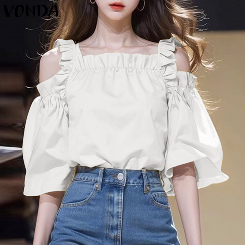 VONDA Women's Ruffles Off Shoulder Design Square Neck Off Shoulders ...