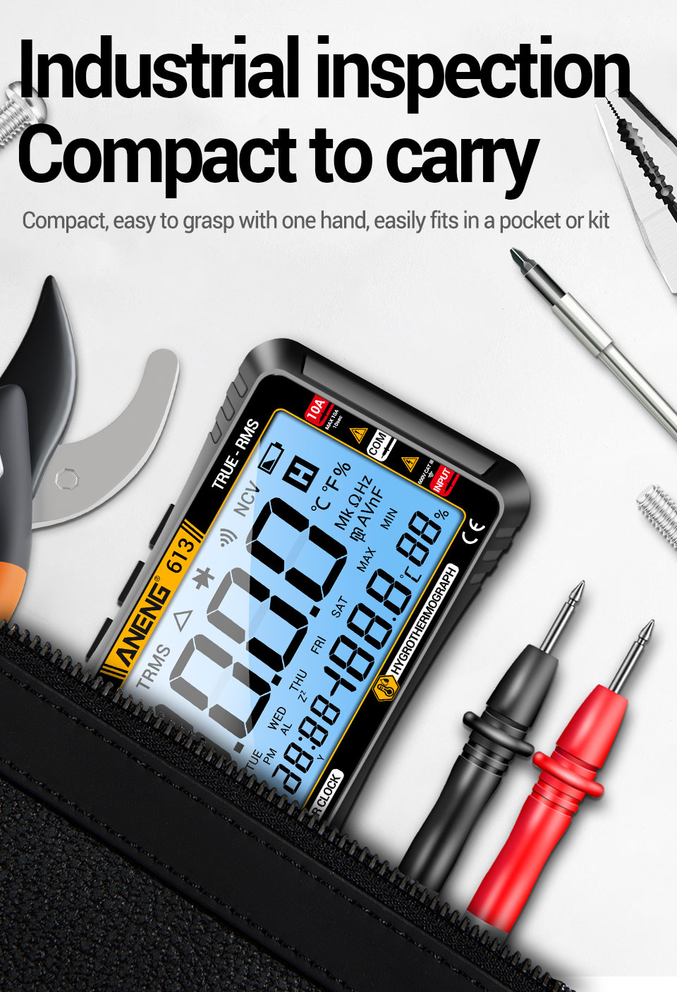 ANENG 613Pro Smart Multimeters DC/AC Voltage Capacitor Tester 4000 ...