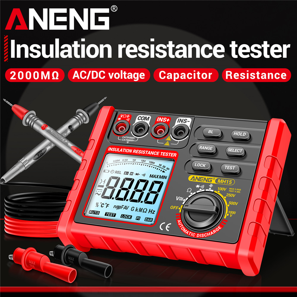 ANENG MH15 Insulation Resistance Tester Digital Megohmmeter AC/DC ...