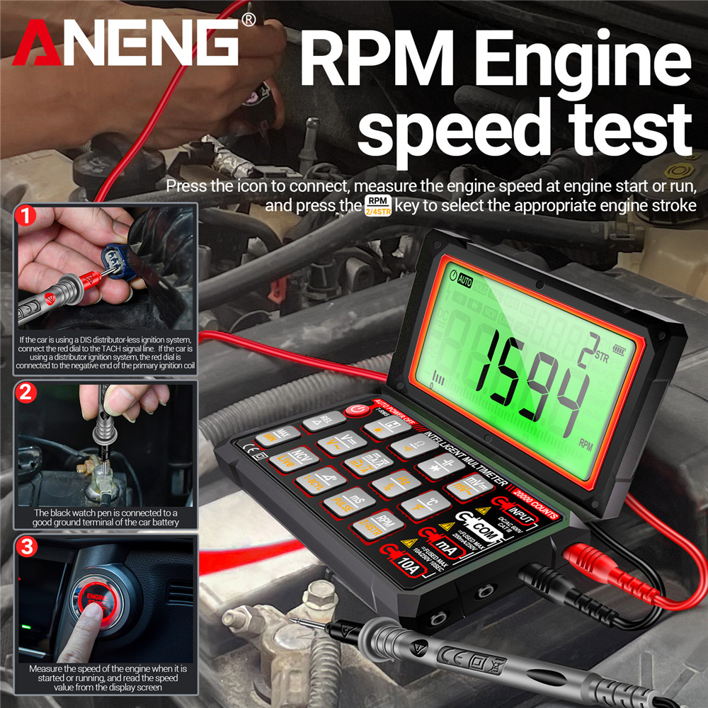 ANENG 623 623Pro Auto Repair Multimeter 20000 Counts AC/DC Voltage ...