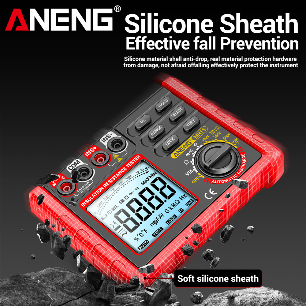 ANENG MH15 Insulation Resistance Tester Digital Megohmmeter AC/DC ...