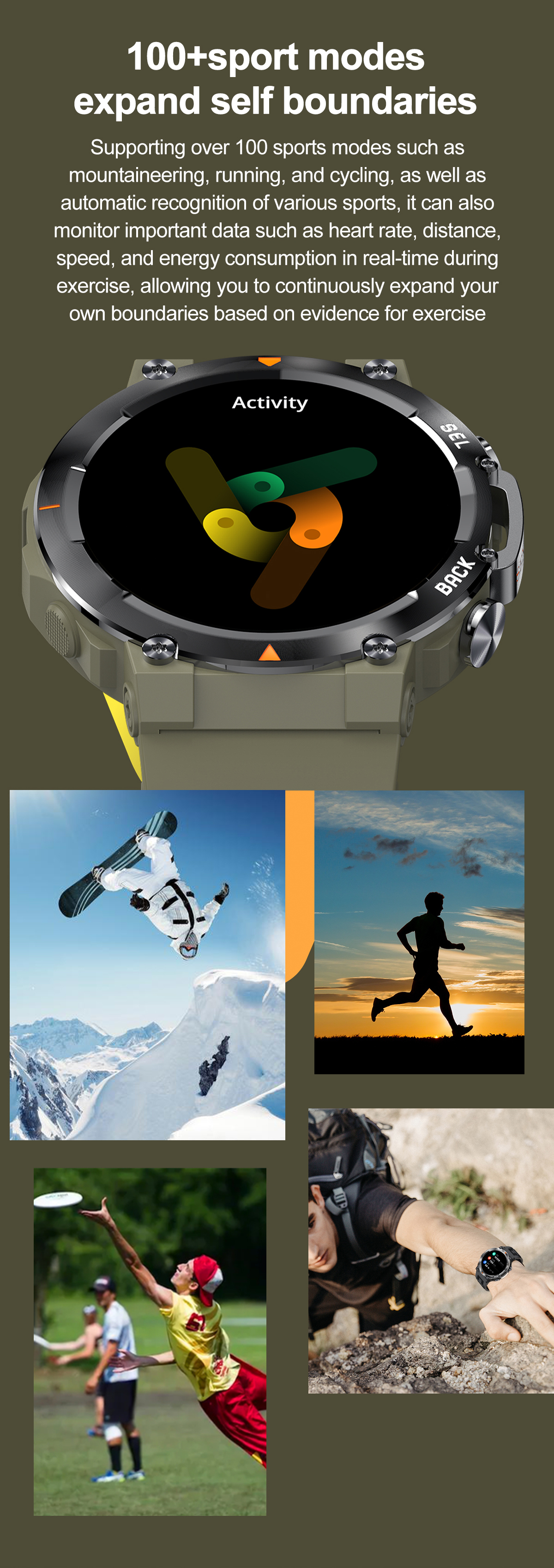 SENBONO MAX18 1.43 inch AMOLED Screen Innovative Gesture GPT AI Assistant bluetooth Call Heart ...