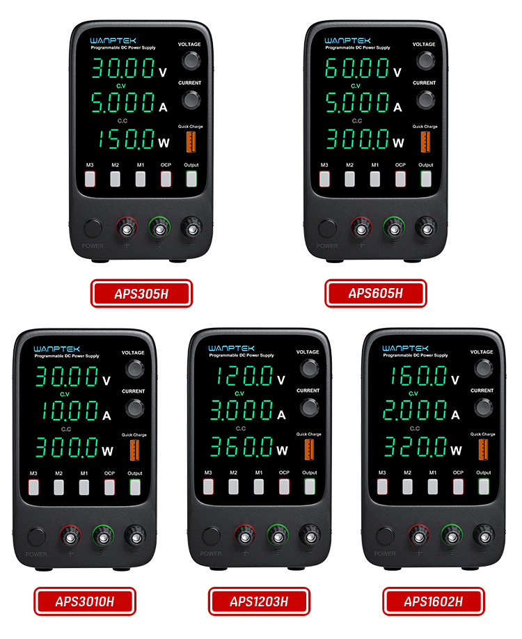 WANPTEK APS305H APS605H APS1203H APS1602H APS3010H 30V-120V 2-10A ...