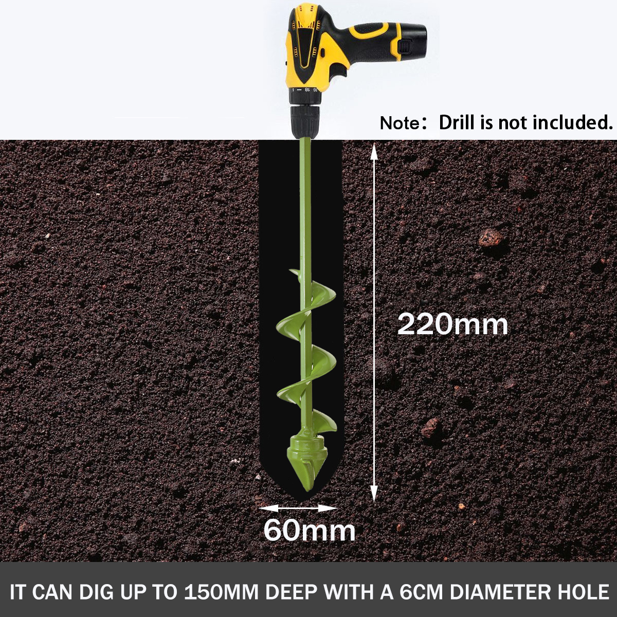 Tarière Jardin Plantation foreuse Spirale Trou Foret Mèche Terre ...
