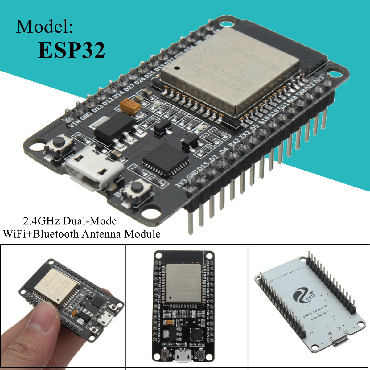 ESP-32S ESP32 Development Board 2.4GHz Dual-mode WiFi + Module d ...