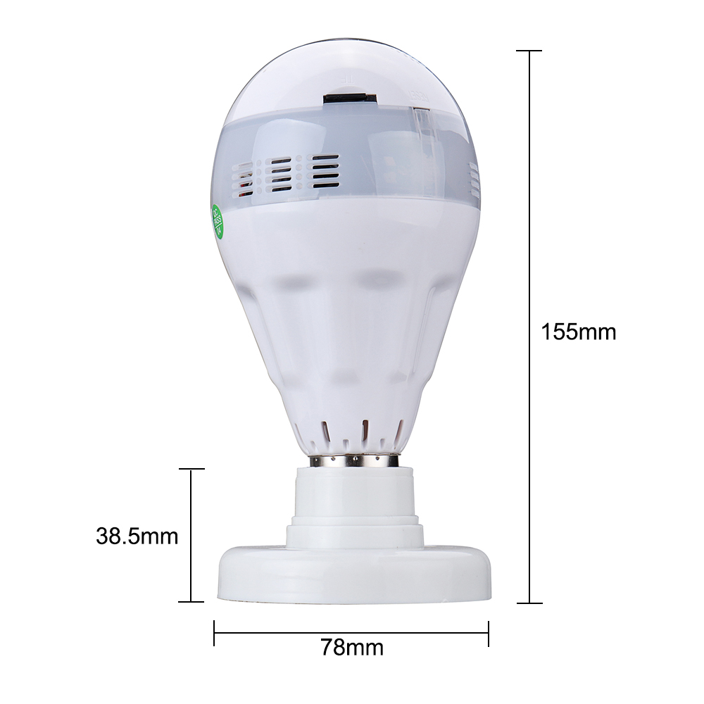 NEUFU E27 Ampoule Caméra Espion WIFI LED 360° HD 960P Infrarouge ...