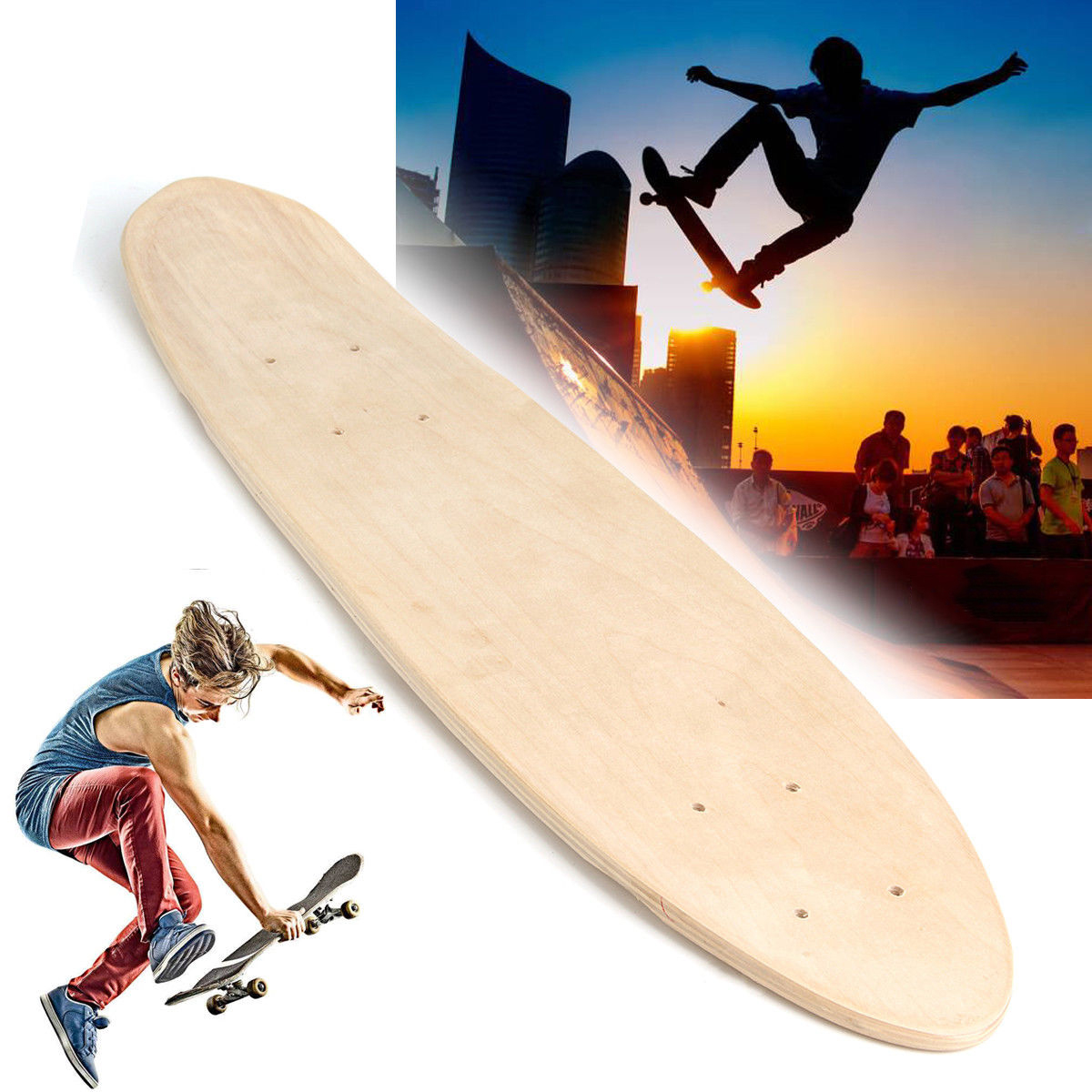 BRVOTW 24 Pouces Planche de skate en Bois DIY Skateboard deck ...