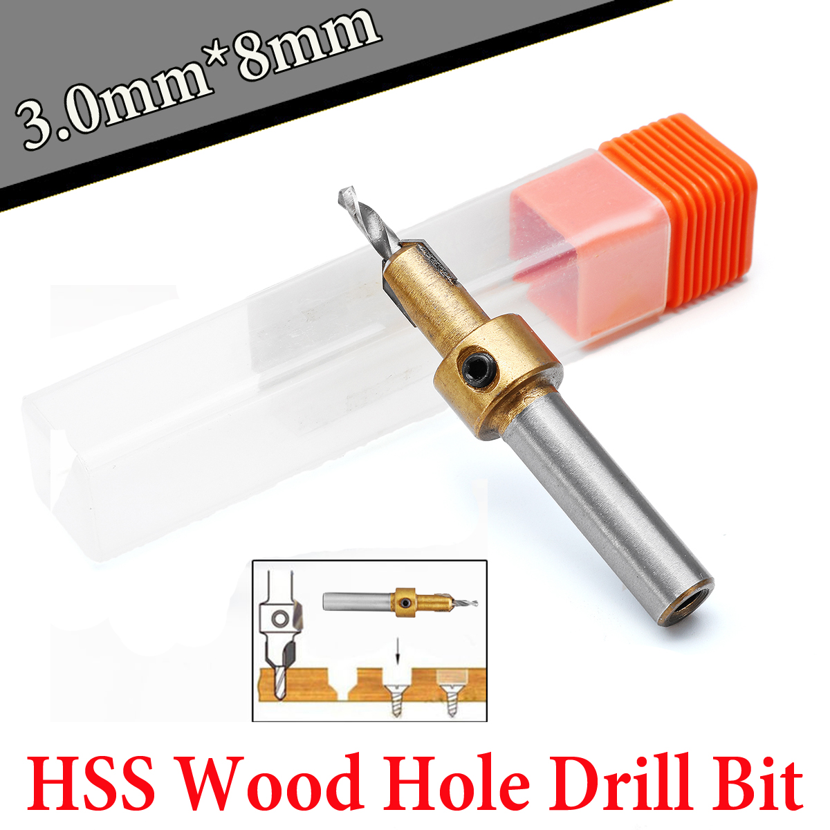 HSS Bois Menuiserie Fraise à chanfreiner Bit Vis Trou Foret Mèche ...