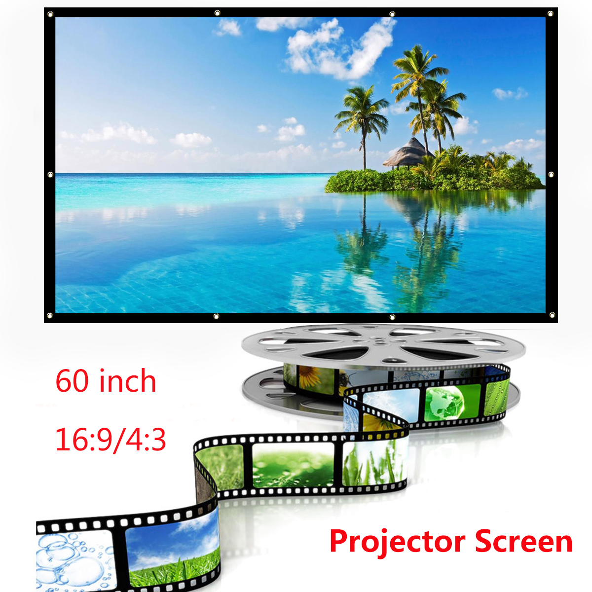 60'' Portable Pliable Écran de Projection HD Projector Screen Pour ...
