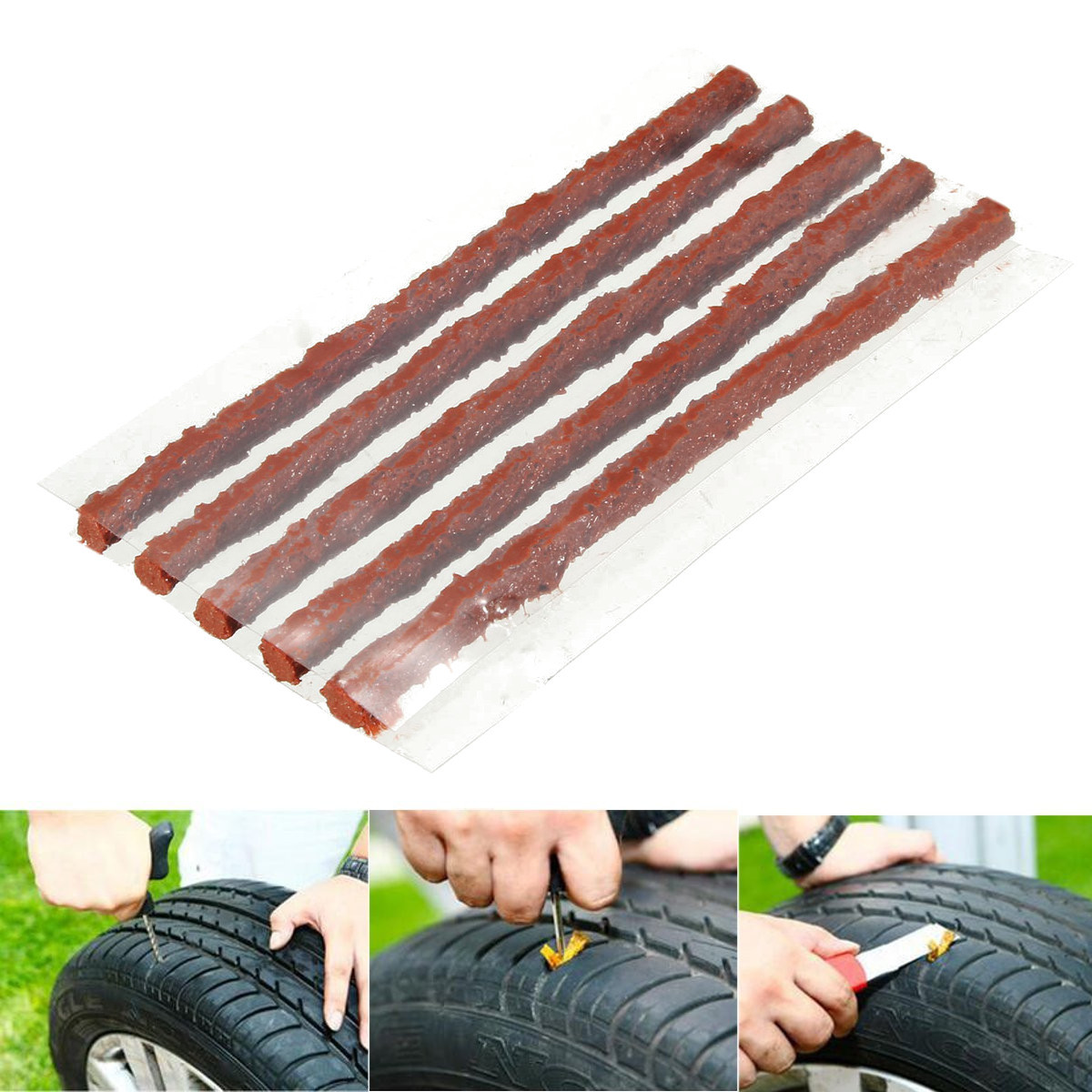 14Pcs Kit de Réparation Pneus Tubeless Anti-Crevaison Outil Pr Voiture ...