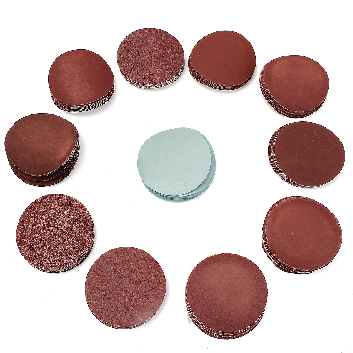 100Pcs Papier de Verre Ponçage Polissage Disque Abrasif 75mm ...